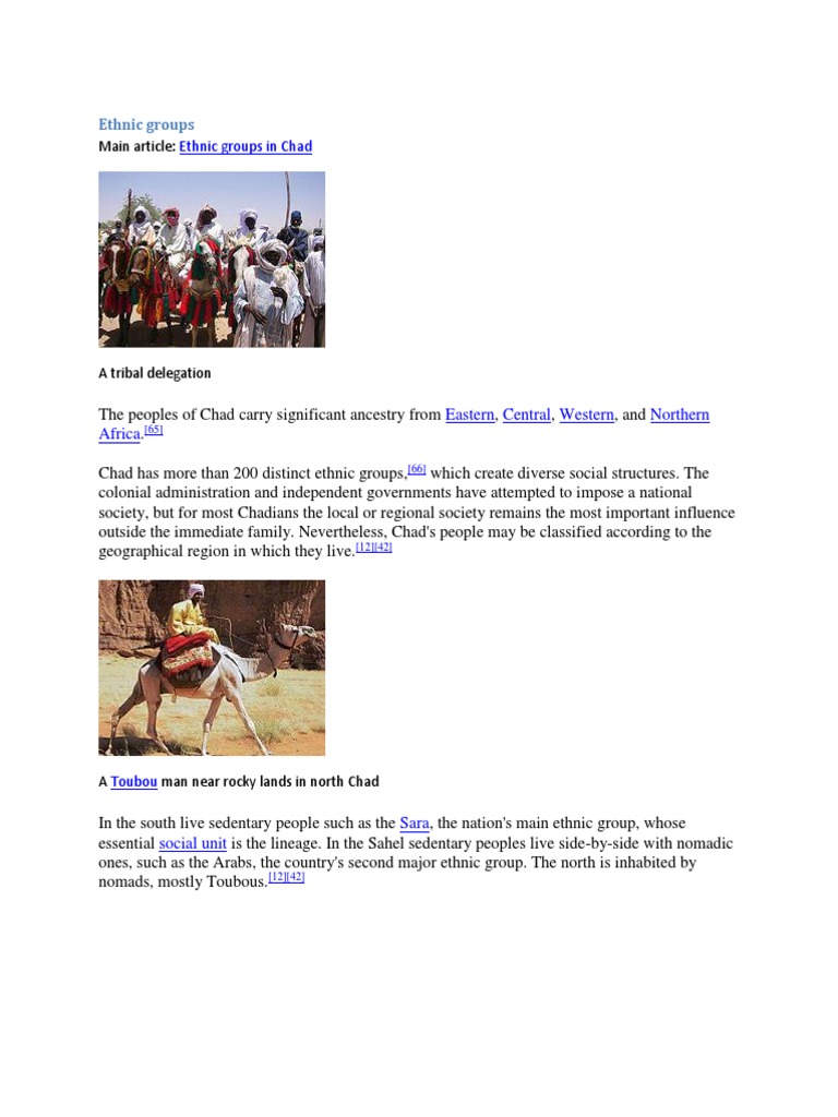 Ethnic Groups in Chad: Main Article | PDF
