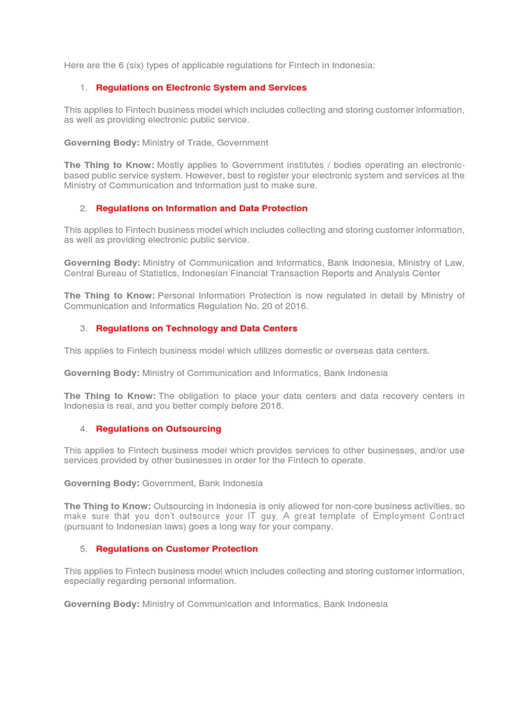 Regulations On Electronic System and Services | PDF | Financial ...