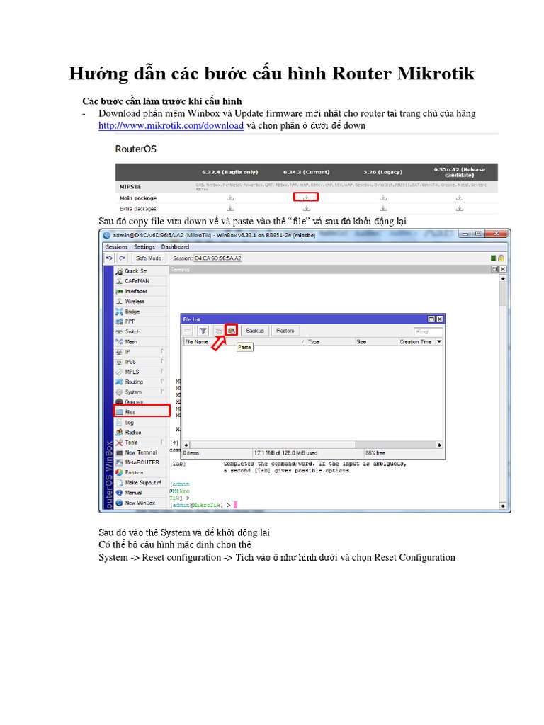 Huong Dan Cac Buoc Cau Hinh Router Mikrotik | PDF