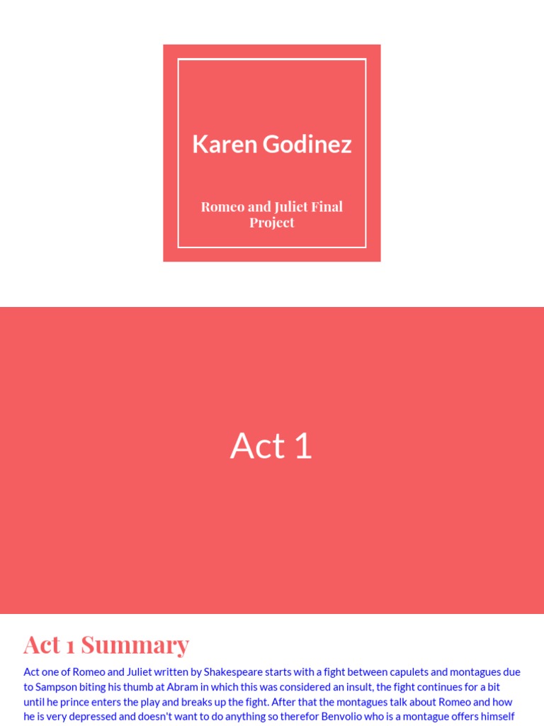 Karen Godinez: Romeo and Juliet Final Project | PDF | Characters In ...