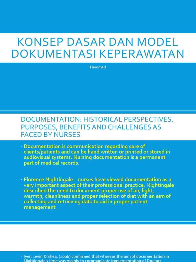 Konsep Dasar Dokumentasi Keperawatan | PDF | Nursing | Patient