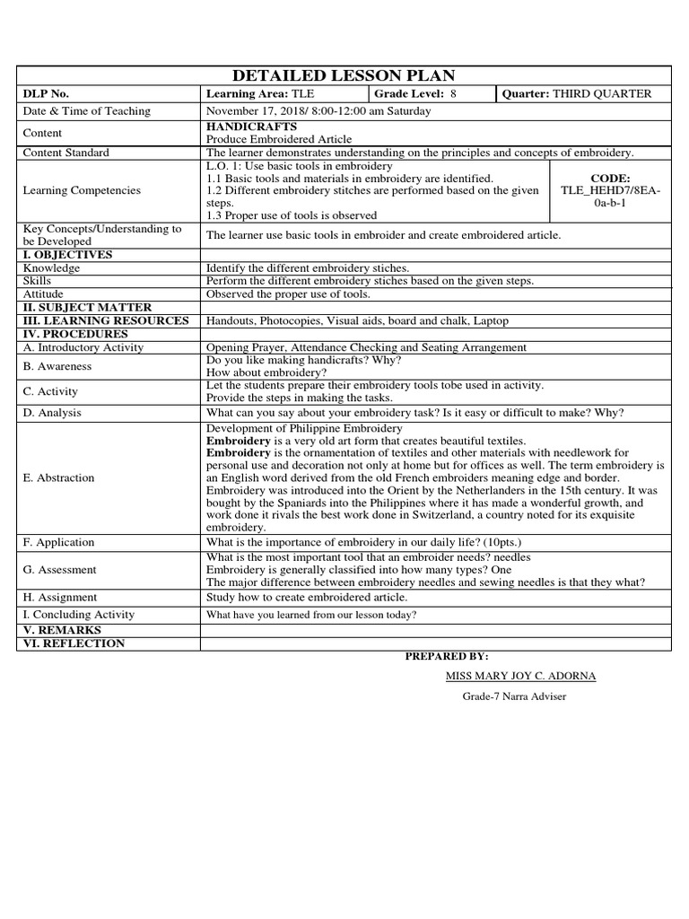 Detailed Lesson Plan: What Have You Learned From Our Lesson Today ...