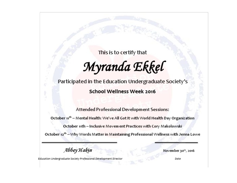 Professional Development Certificate | PDF