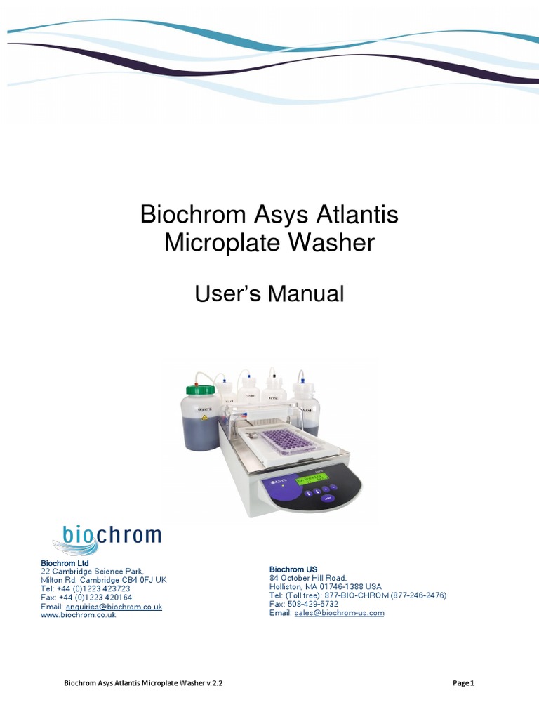 Biochrom Microplate-Washers Atlantis Manual | PDF | Washing Machine ...