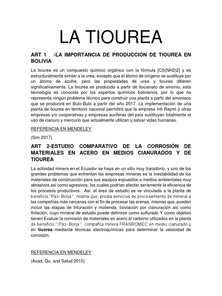 La-Tiourea Listo para Enviar | PDF | Oro | Química