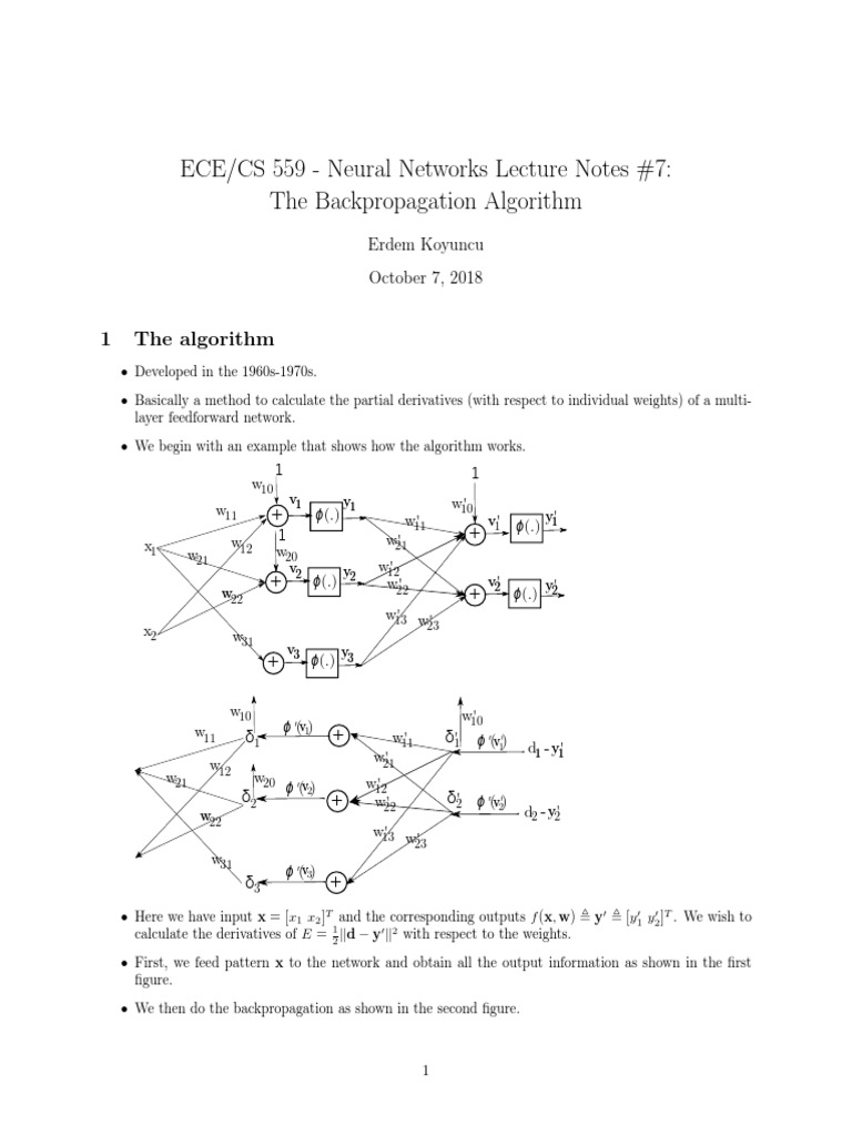 ECE/CS 559 - Neural Networks Lecture Notes #7: The Backpropagation ...