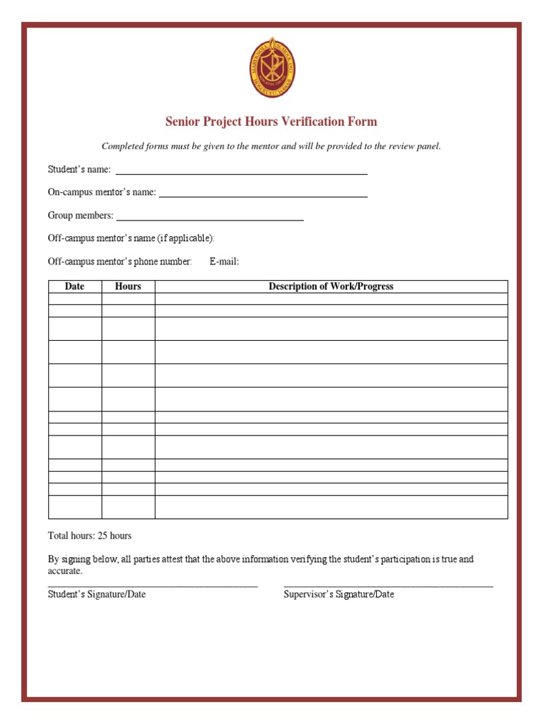 Form To Verify Hours | PDF | Business