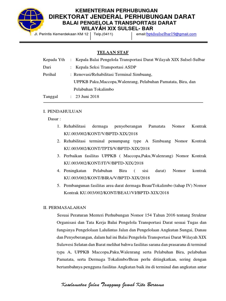 Telaan Staf Proyek Rehab | PDF