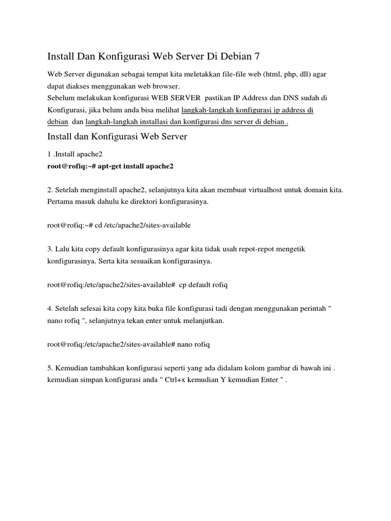 Install Dan Konfigurasi Web Server Di Debian 7 Pdf