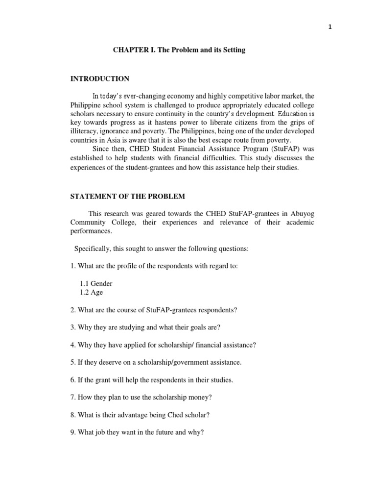 CHAPTER I. The Problem and Its Setting | PDF | Sampling (Statistics ...