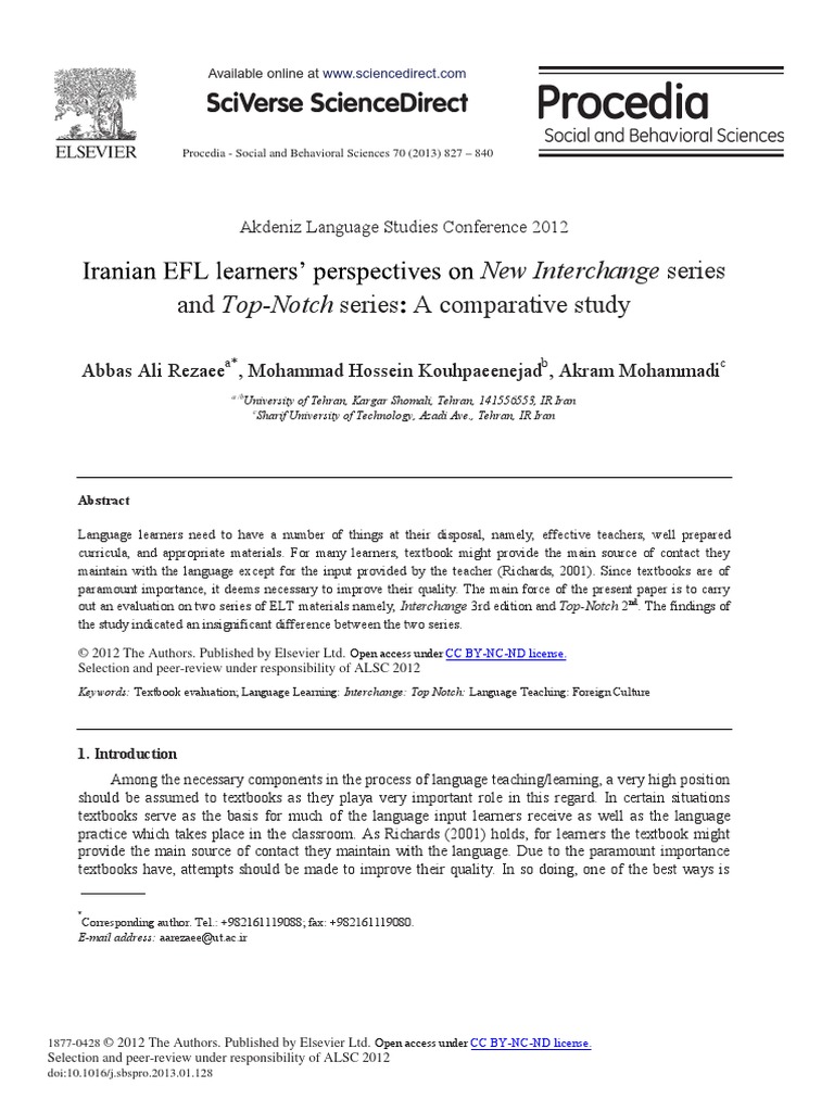 And Top-Notch Series A Comparative Study | PDF | Textbook | Likert Scale