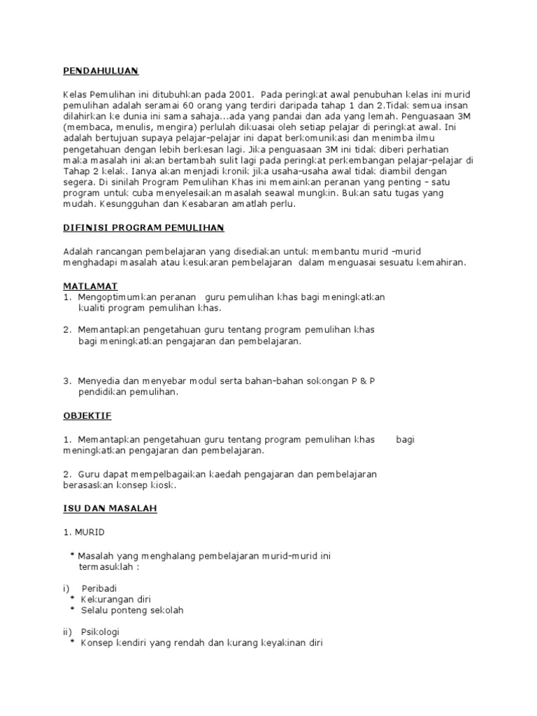 Nota Pemulihan | PDF