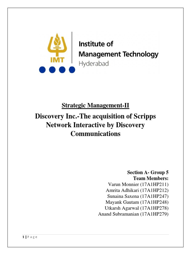Discovery Inc.-The Acquisition of Scripps Network Interactive by ...