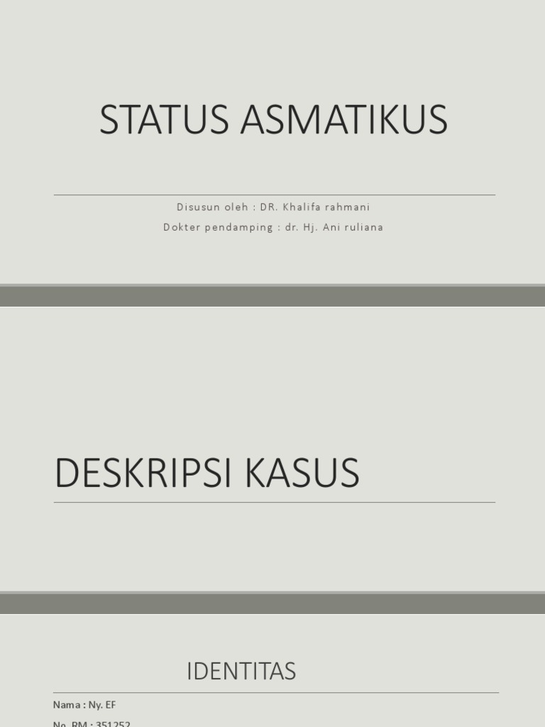 Penanganan Status Asmatikus pada Pasien | PDF
