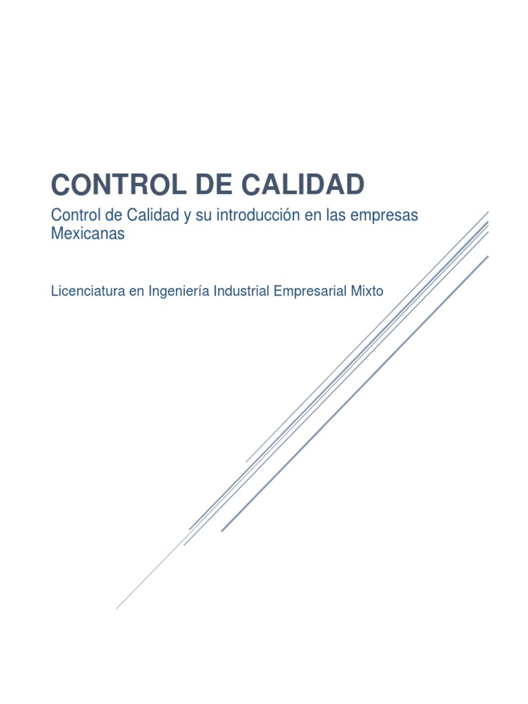 Ensayo - Control de Calidad | PDF | Calidad (comercial) | Gestión de la calidad