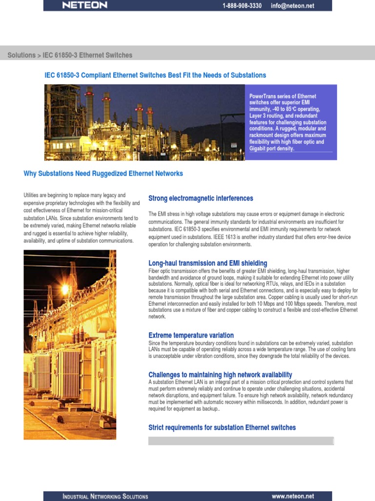 IEC 61850-3 Ethernet Switches for Substations | PDF | Ethernet ...