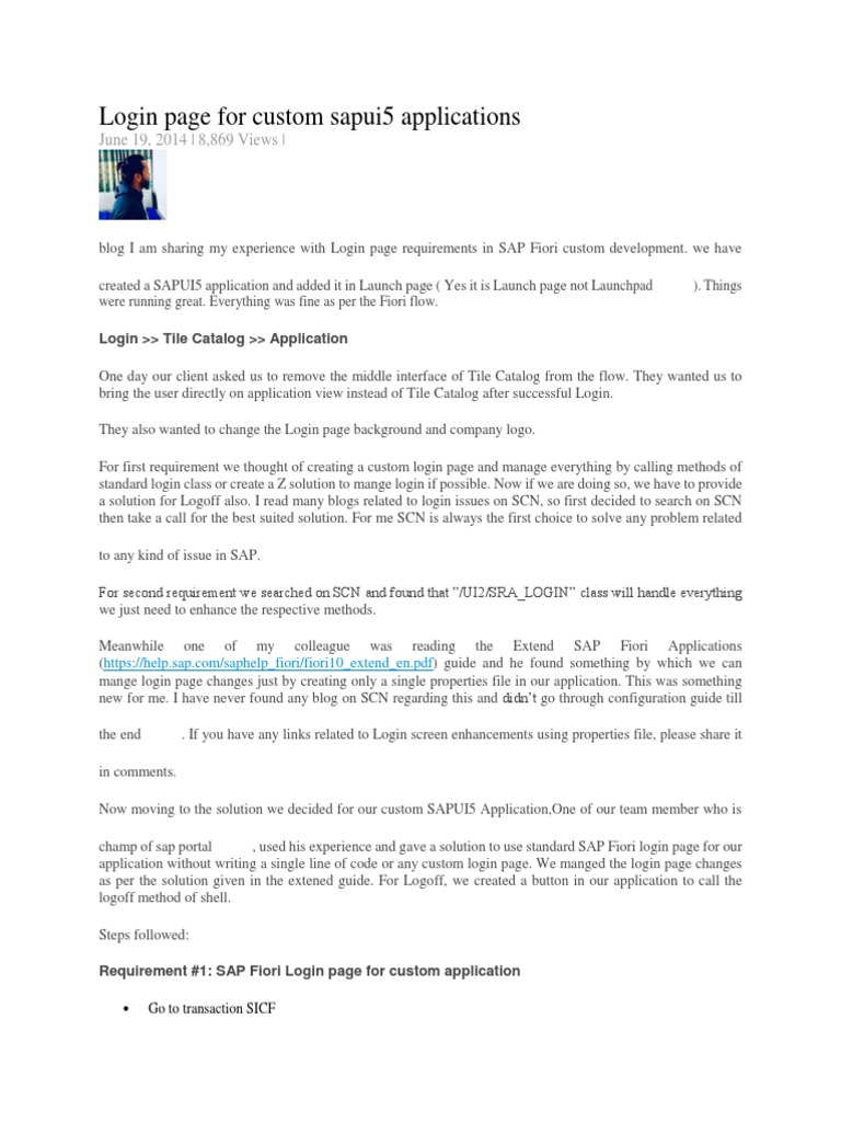 Login Page For Custom Sapui5 Applications | PDF | Cyberspace | System Software
