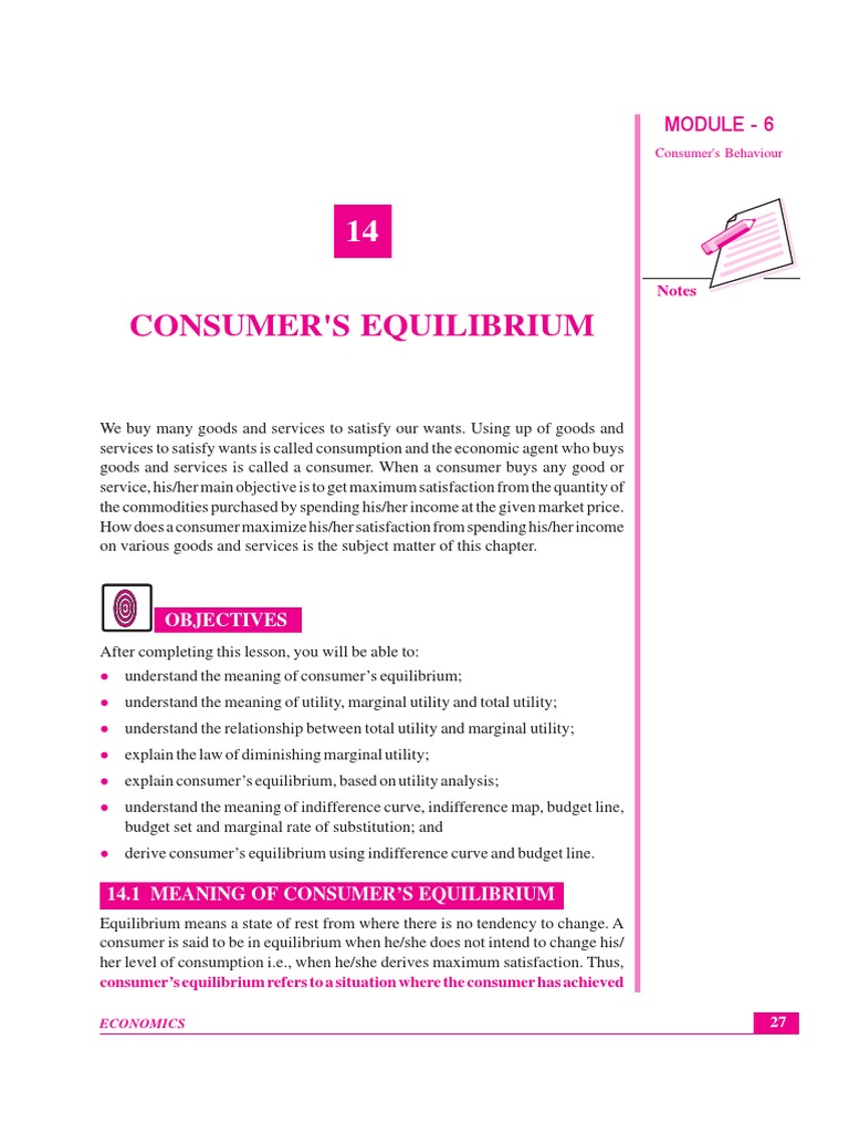 Consumers Equilibrium | PDF | Utility | Economic Equilibrium