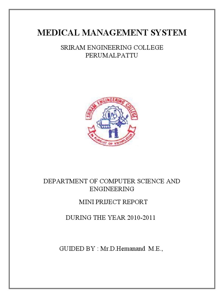 Medical Management SYSTEM | PDF | Use Case | Input/Output