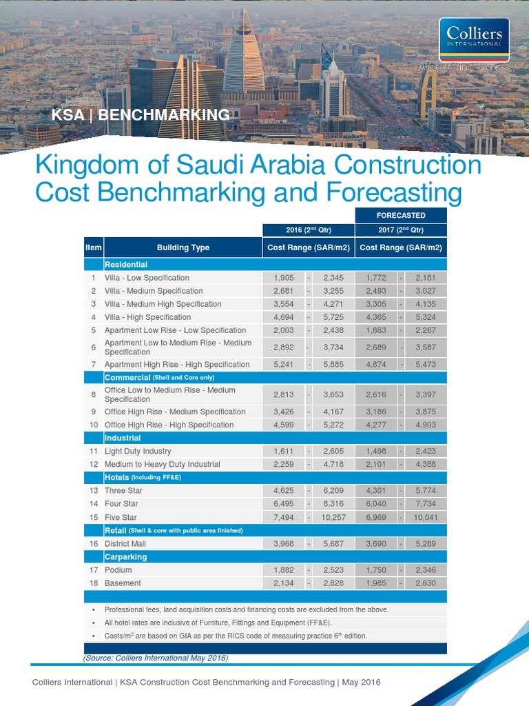 KSA Construction Cost Benchmarking May 2016 | PDF | Project Management ...