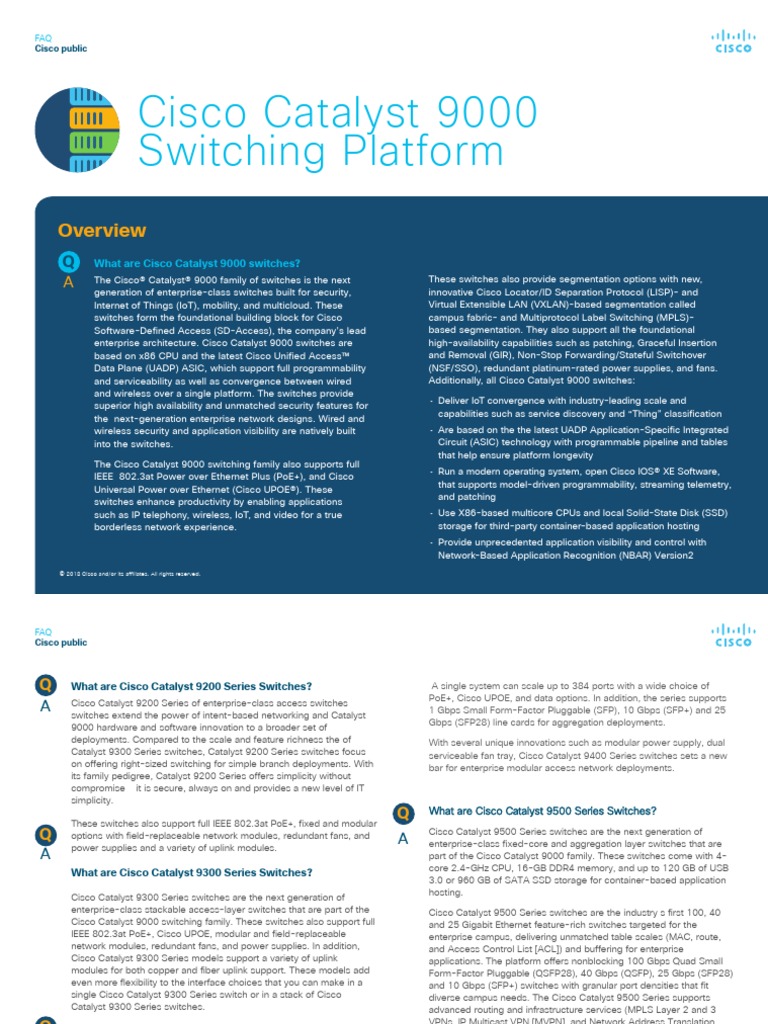 Cat 9300 | PDF | Network Switch | Cisco Systems