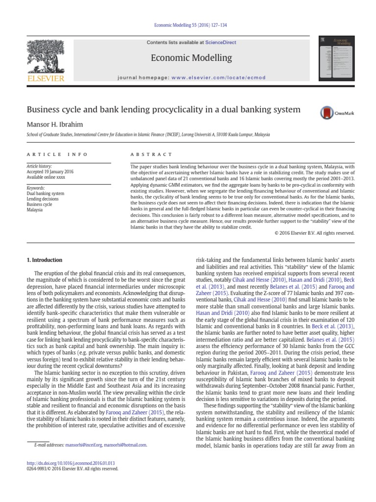 Business Cycle and Bank Lending Procyclicality in A Dual Banking System ...