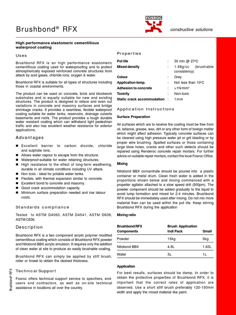 Brushbond RFX | PDF | Concrete | Water