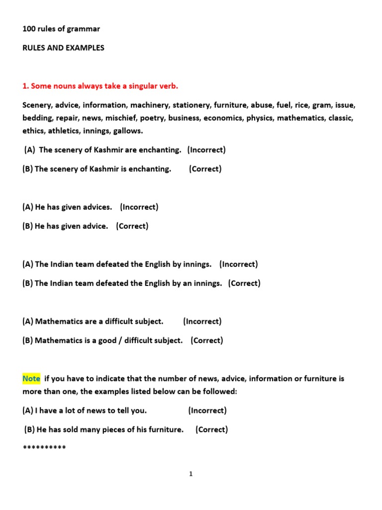 Essential Grammar Rules Explained | PDF | Grammatical Number | Pronoun
