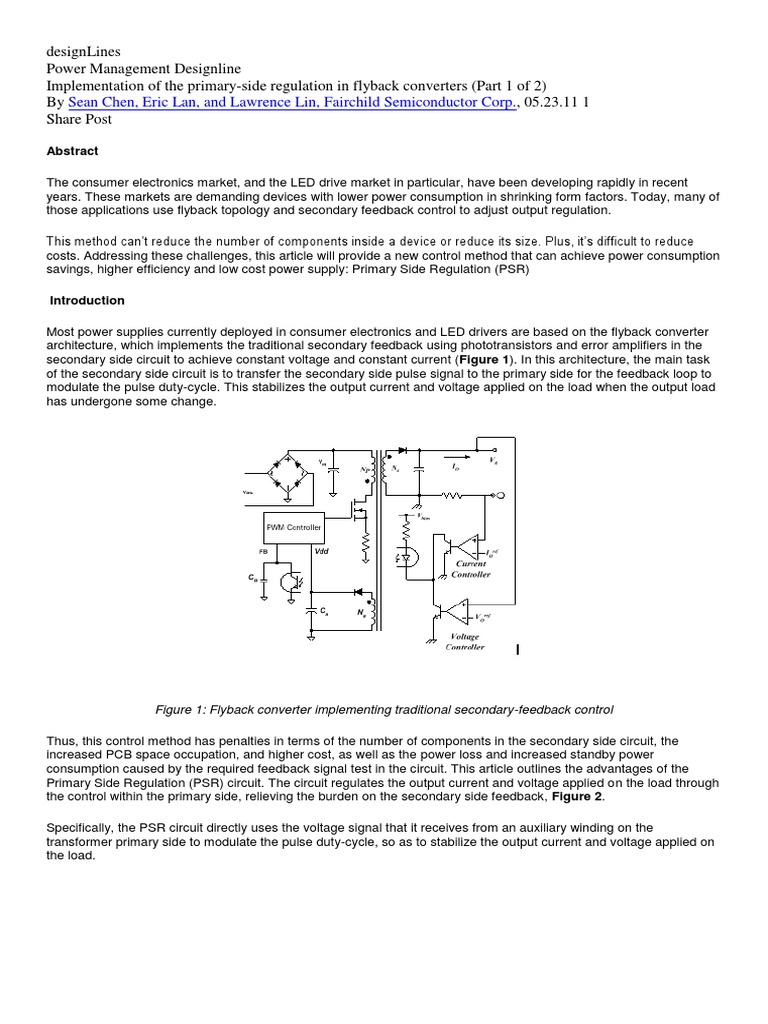 PSR in Flyback Converters: Overview | PDF | Power Supply | Feedback