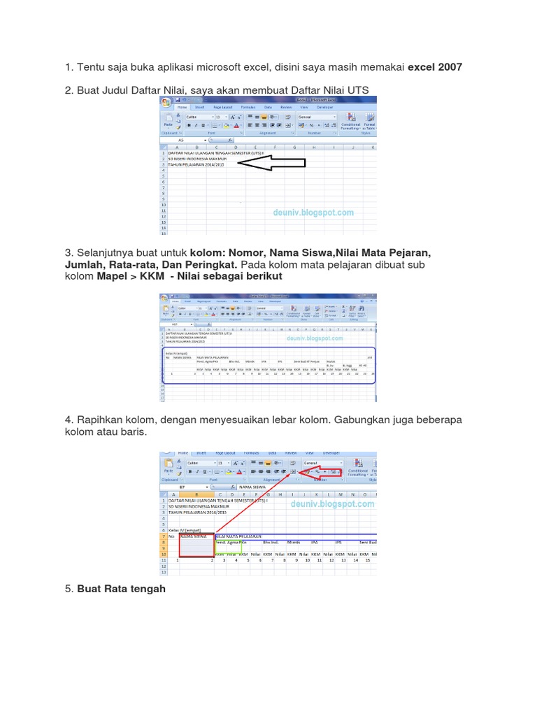 Cara Membuat Daftar Nilai Excel | PDF
