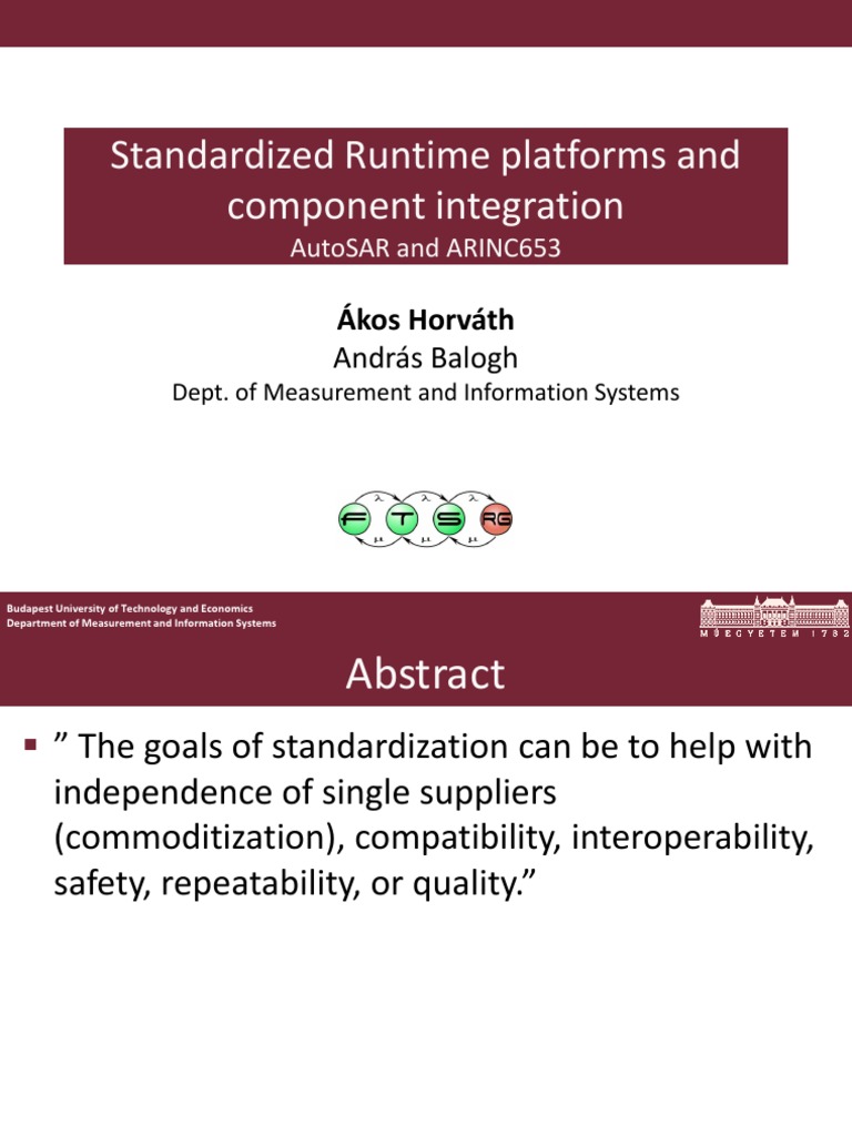 AUTOSAR and ARINC653 | PDF | Application Programming Interface | Component Based Software ...
