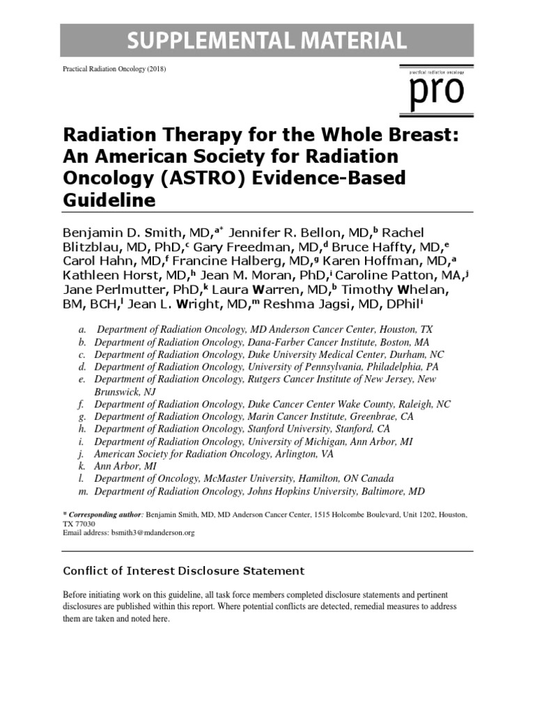 Astro 2018 Breast | PDF | Radiation Therapy | Breast Cancer