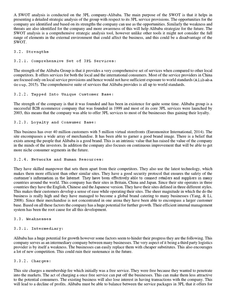 Swot Alibaba | PDF | Alibaba Group | Swot Analysis