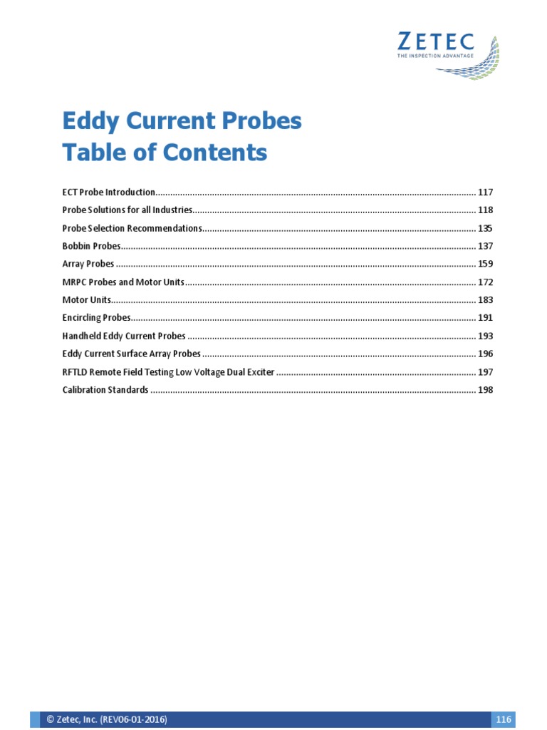 Zetec Eddy Current Probes | PDF | Coaxial Cable | Electrical Connector