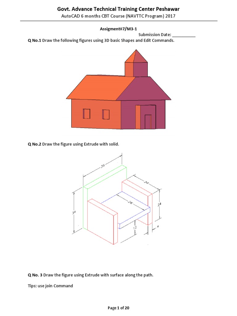 Assignments 3D Exercise Files | PDF | Extrusion | Elementary Geometry