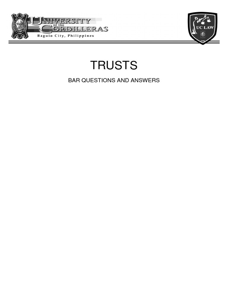 Trusts: Bar Questions and Answers | PDF | Trust Law | Damages
