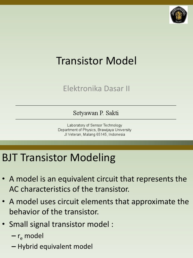 Transistor Model | PDF | Amplifier | Bipolar Junction Transistor