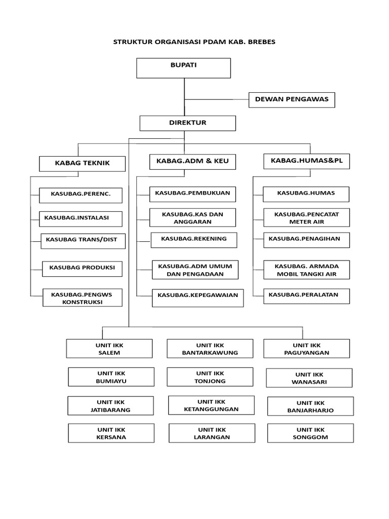Struktur Organisasi Pdam Kab | PDF