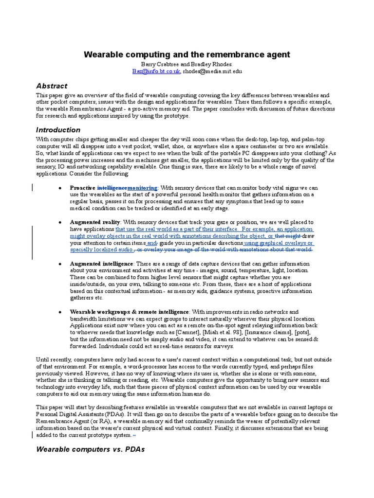 BT Journal Wearables | PDF | Wearable Technology | Computer Data Storage