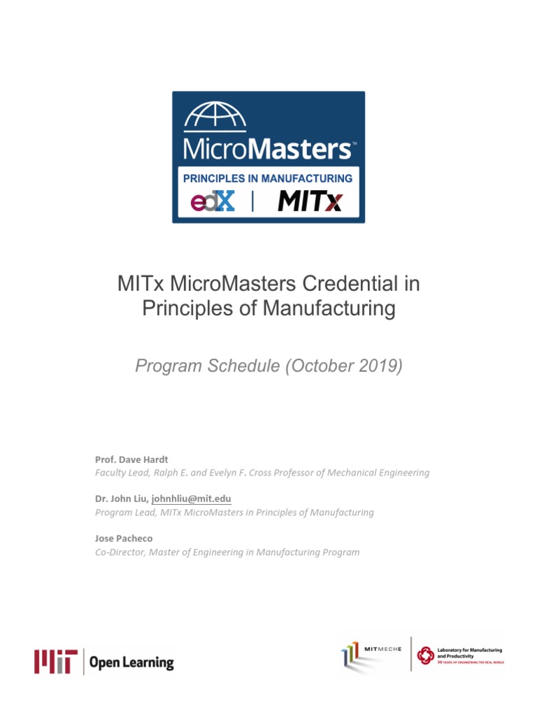 MITx MicroMasters PoM Schedule PDF | PDF | Art