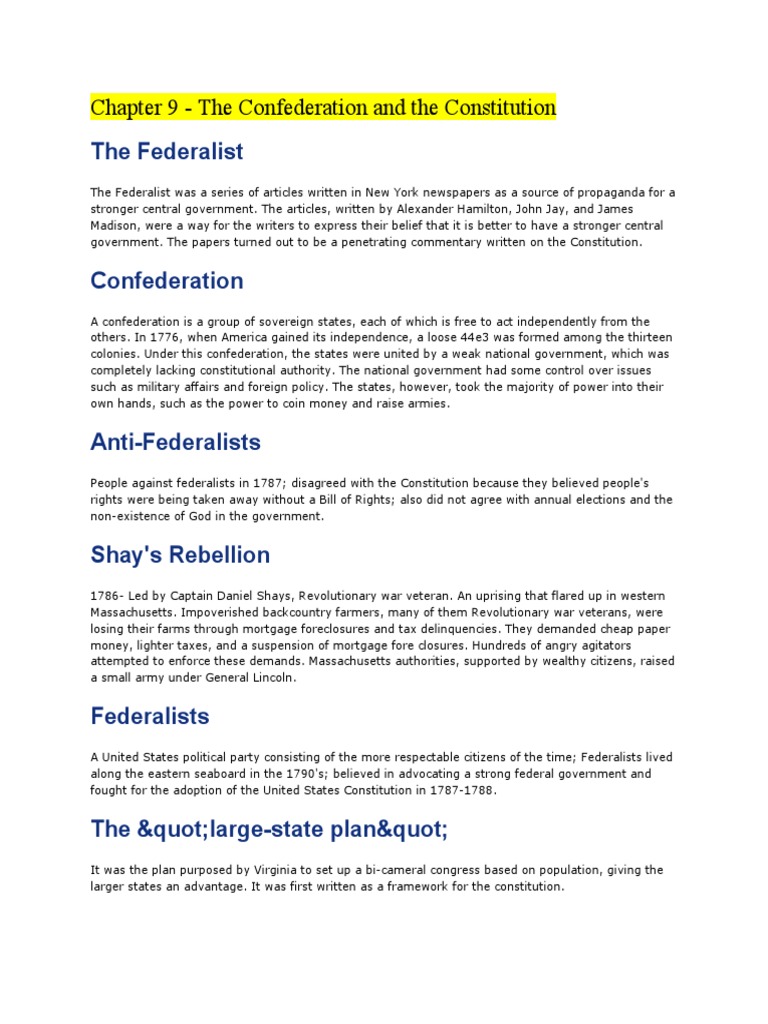 CHapter 9 and 10 Key Terms | PDF | Thomas Jefferson | United States ...