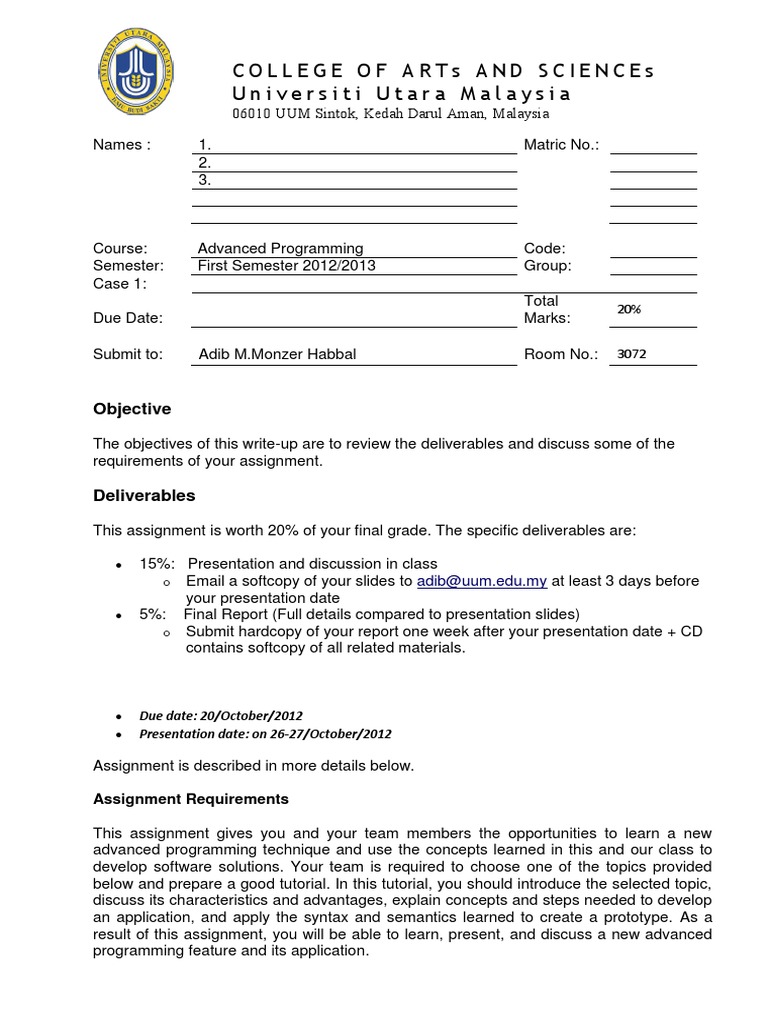 College of Arts and Sciences Universiti Utara Malaysia | PDF | Computer ...