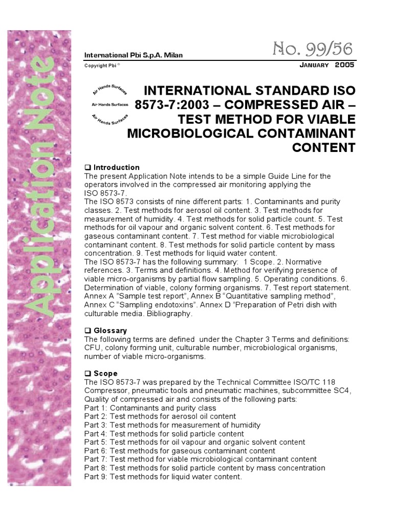 ISO-8573!3!1999 - Métodos de Prueba - Humedad | PDF | Colony Forming Unit | Agar