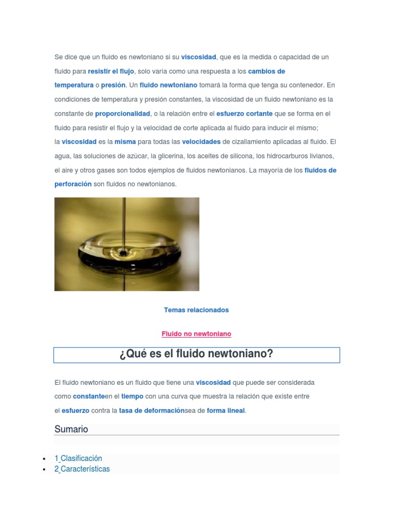 Fluido Newtoniano | PDF | Viscosidad | Fluido