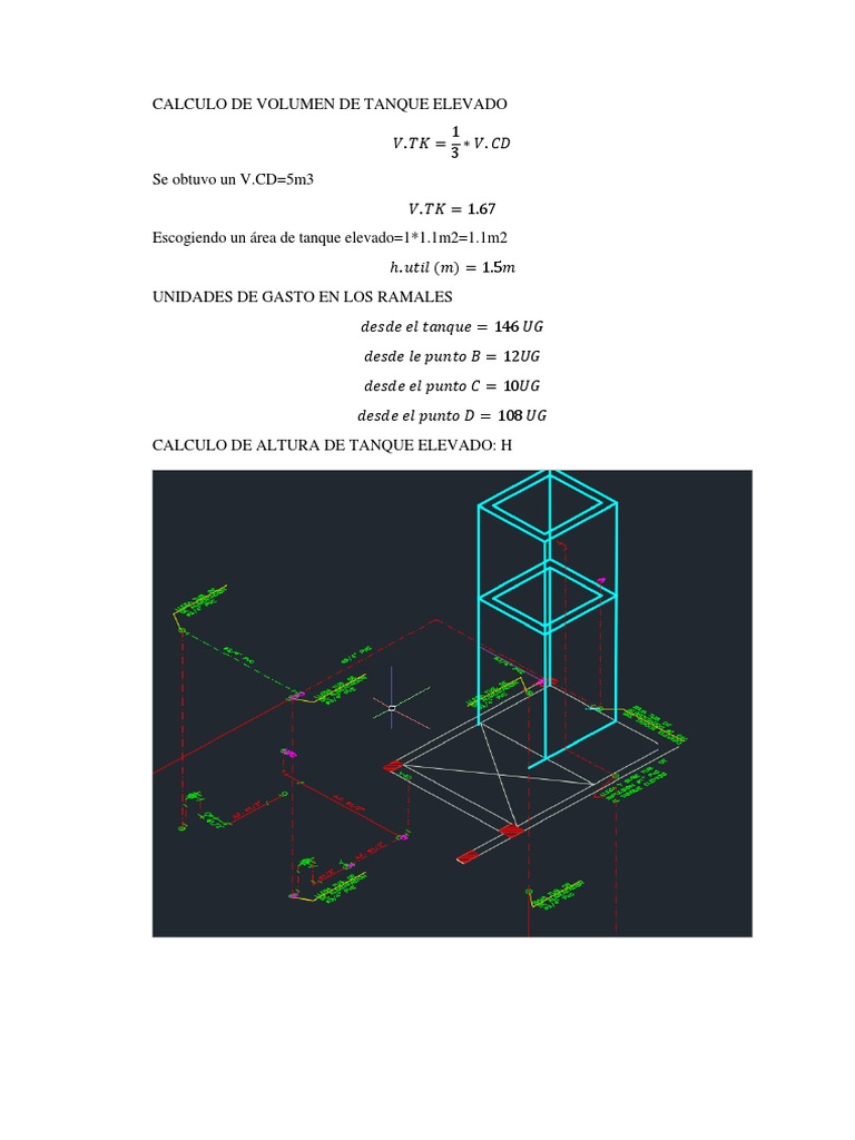 Calculo de Volumen de Tanque Elevado | PDF
