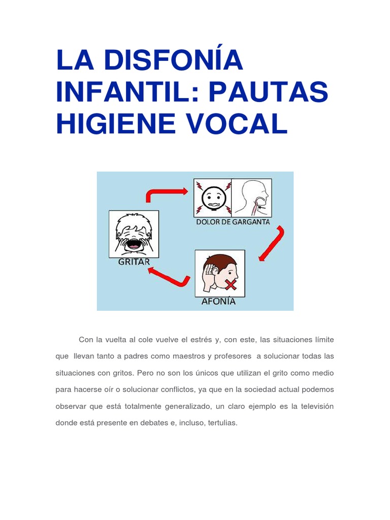 Pautas Higiene Vocal | PDF | Medicina CLINICA | Especialidades Medicas
