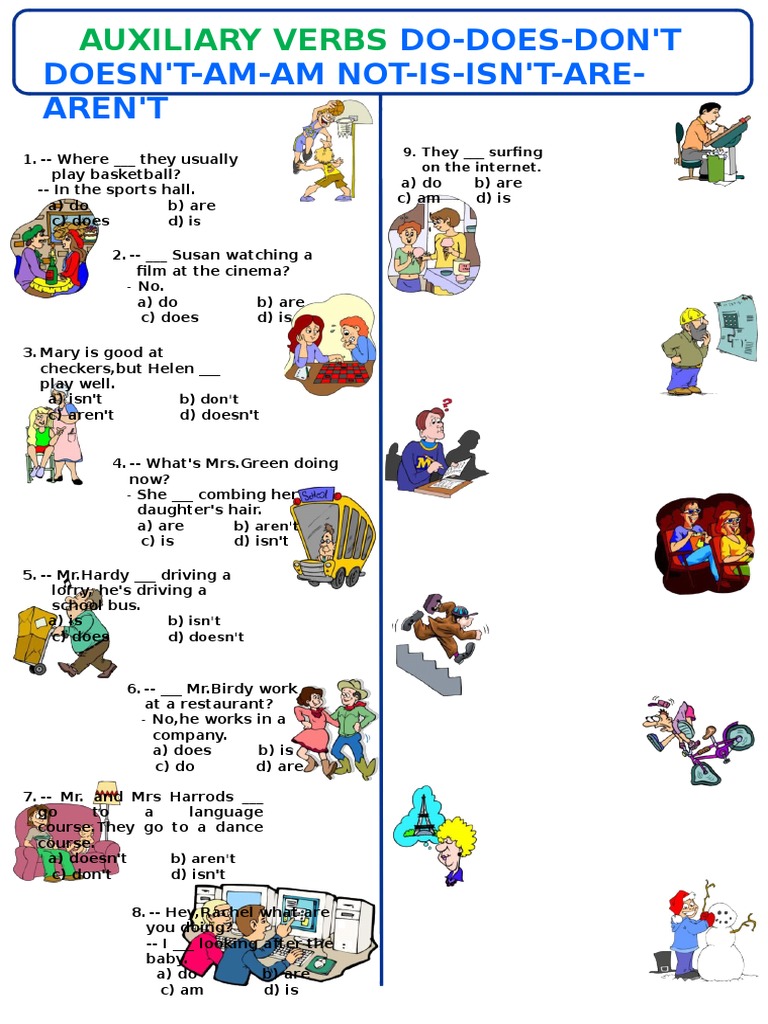 Auxiliary Verbs Do-Does-Am-Is-Are | PDF | Leisure