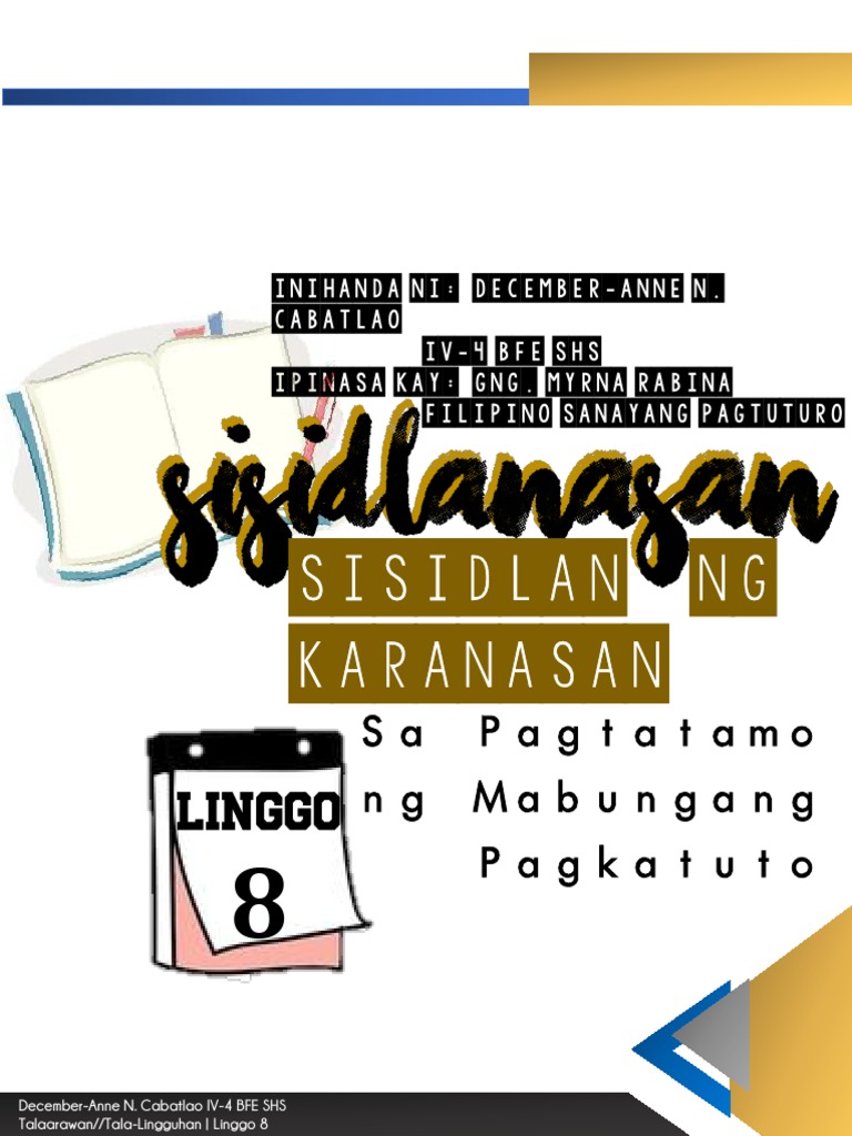 Talaarawan - Cabatlao Linggo 8 PDF | PDF