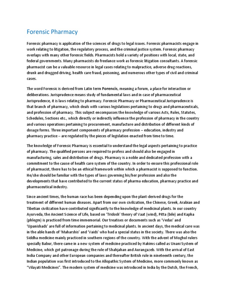 Forensic Pharmacy | PDF | Fingerprint | Forensic Science