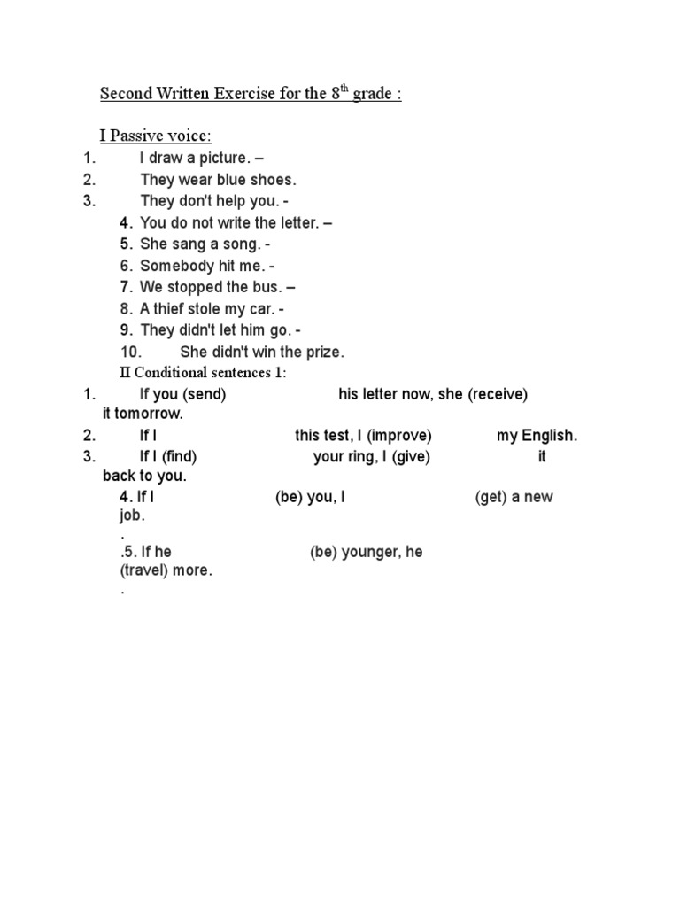 Second Written Exercise For The 8th Grade | PDF